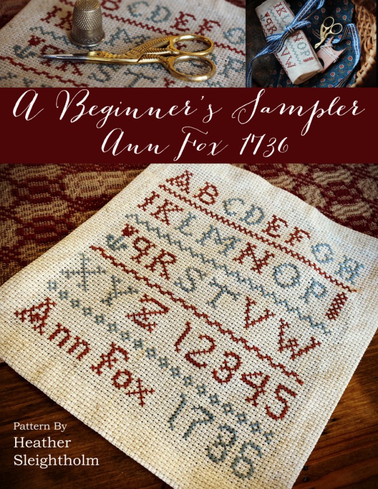 A Beginner’s Sampler, Ann Fox 1736 – Sleightholm Folk Art