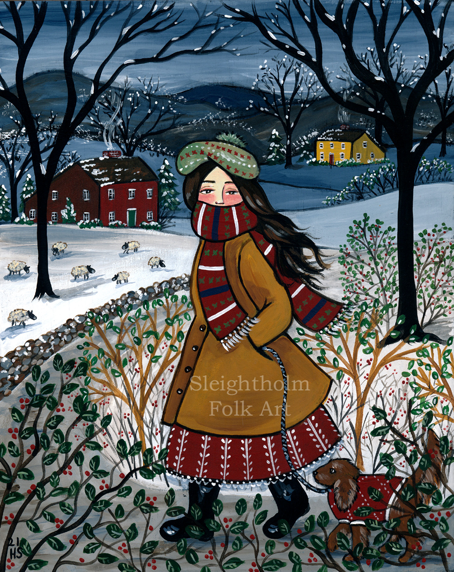 American Winter Folk Art Steven Klein "winter's Eve" Plate, The